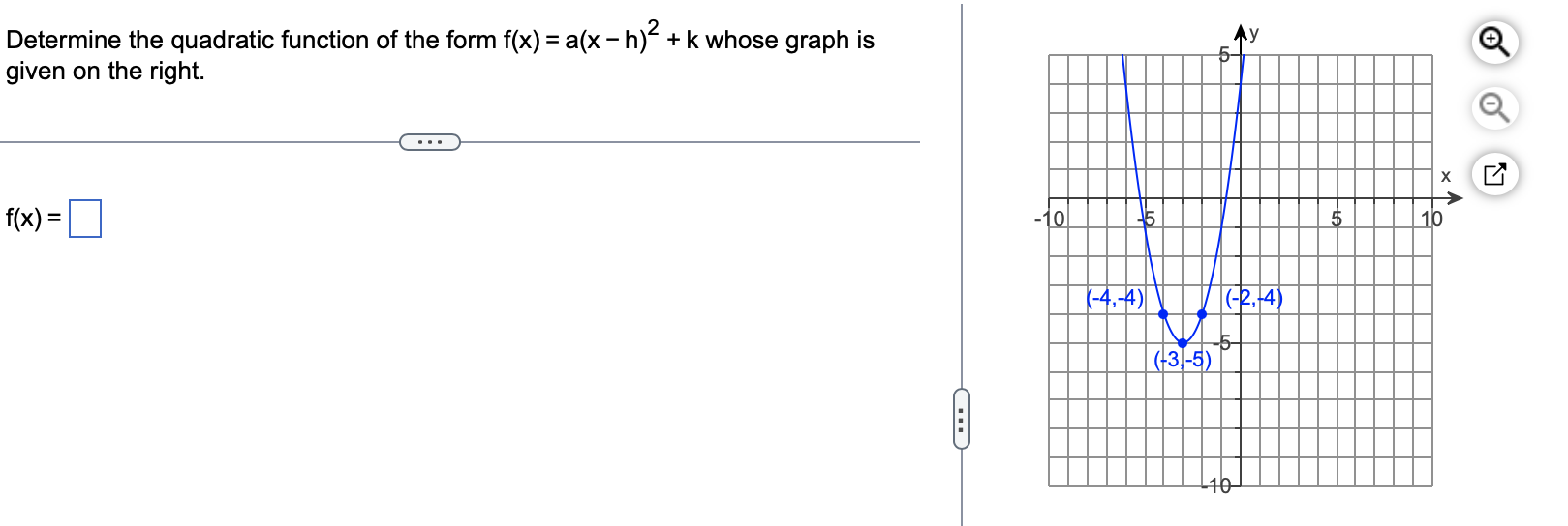 Solved Determine the quadratic function of the form | Chegg.com