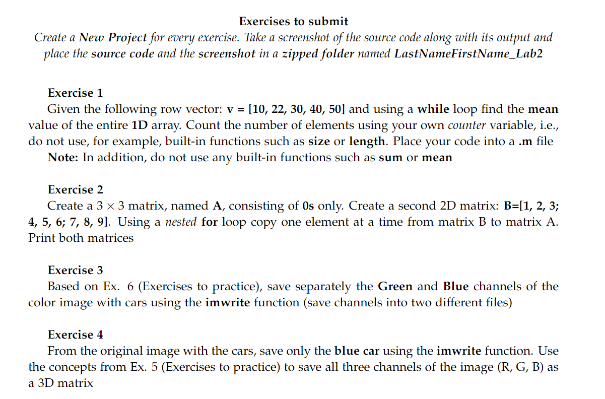 Solved Exercises to submit Create a New Project for every | Chegg.com