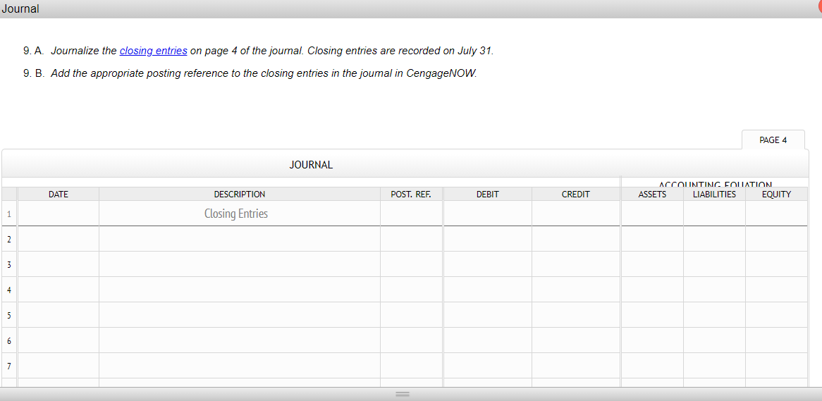 Complete accounting cycle, Part 2 Instructions Chart | Chegg.com