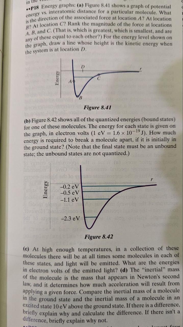 Solved P18 Energy Graphs A Figure 8 41 Shows A Graph Of