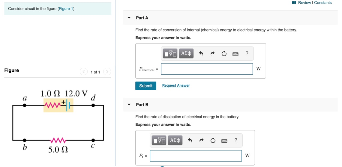 Solved A Review Constants Consider circuit in the figure | Chegg.com