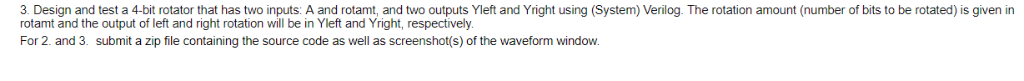 Solved test a 4-bit rotator rotamt and the output of left | Chegg.com