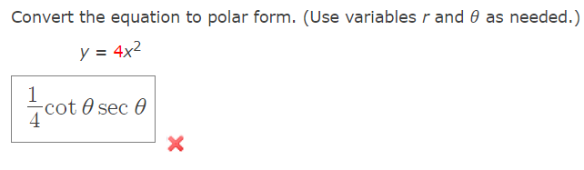 Solved Convert the equation to polar form. (Use variables r | Chegg.com