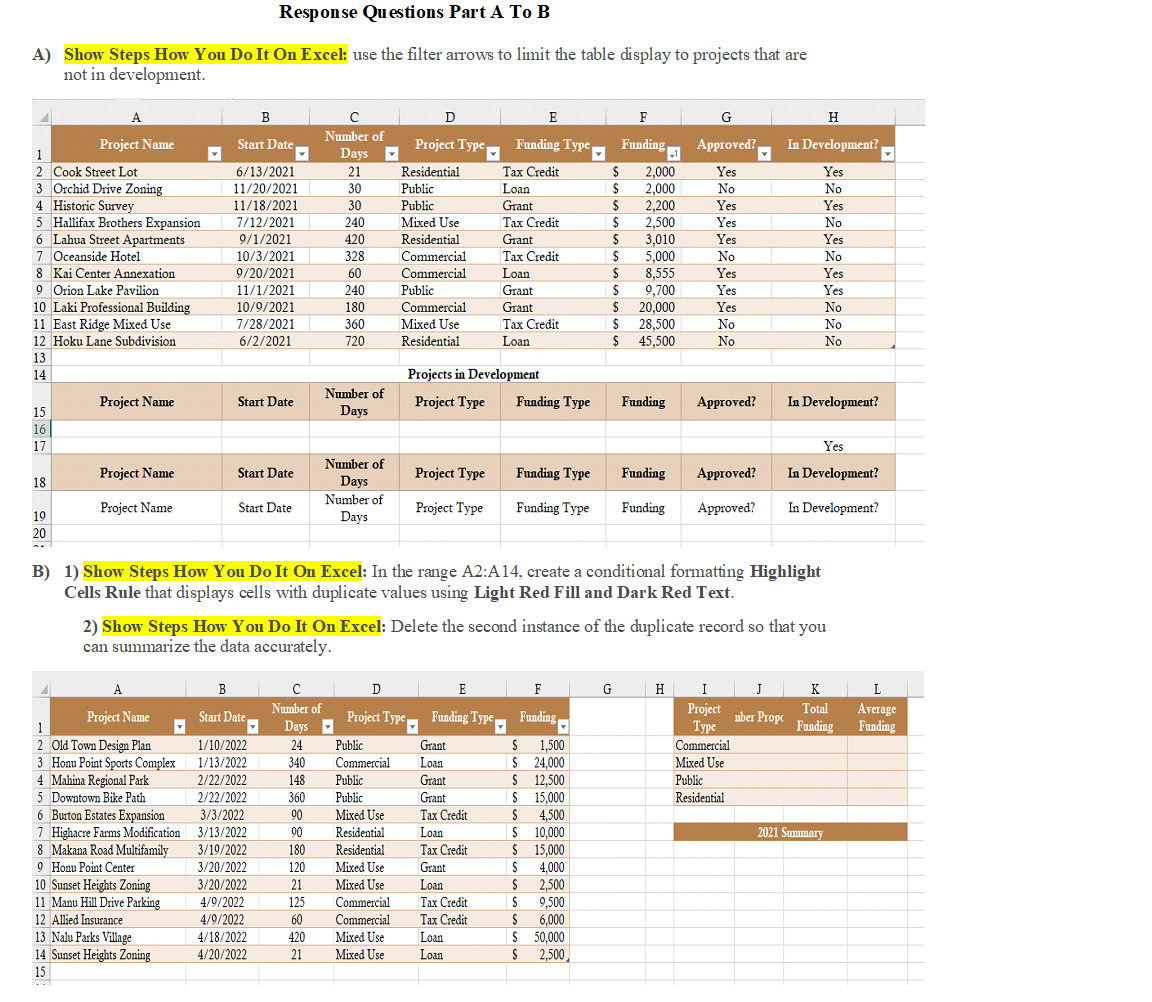 Solved Response Questions Part A To B A) Show Steps How You | Chegg.com