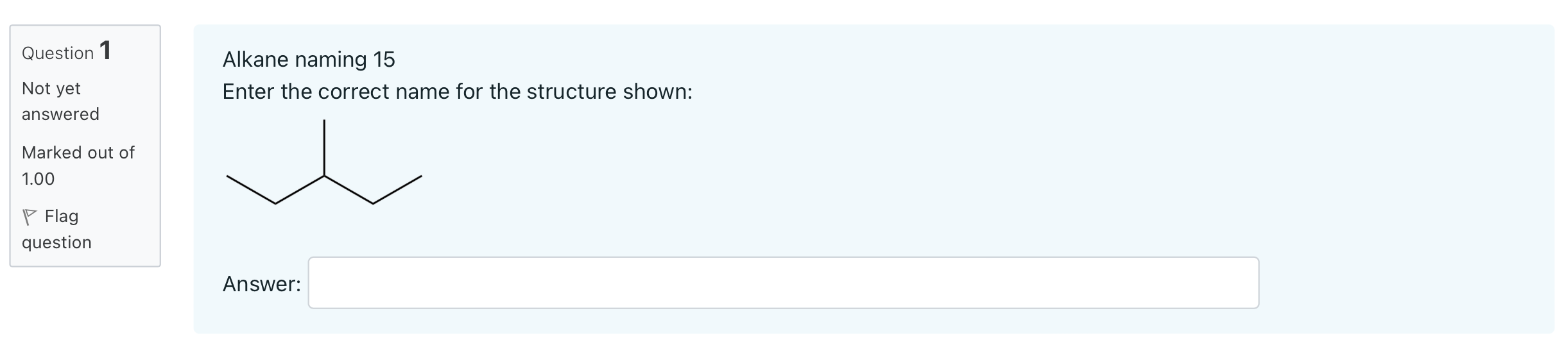 Solved Alkane naming 15 Enter the correct name for the | Chegg.com