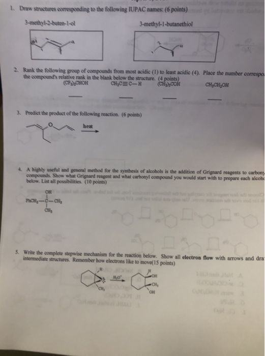 Solved Draw structures corresponding to the following IUPAC | Chegg.com