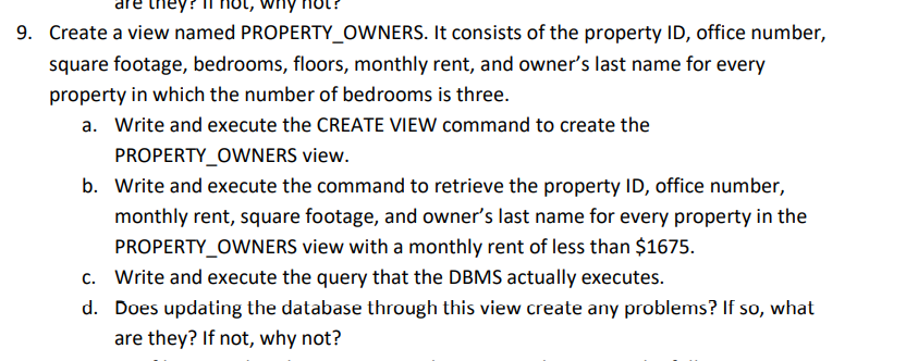 Solved Need help with creating a VIEW with SQL code. here | Chegg.com