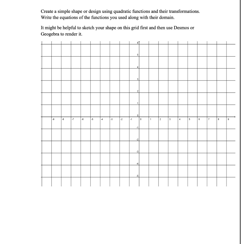 Solved Create a simple shape or design using quadratic | Chegg.com
