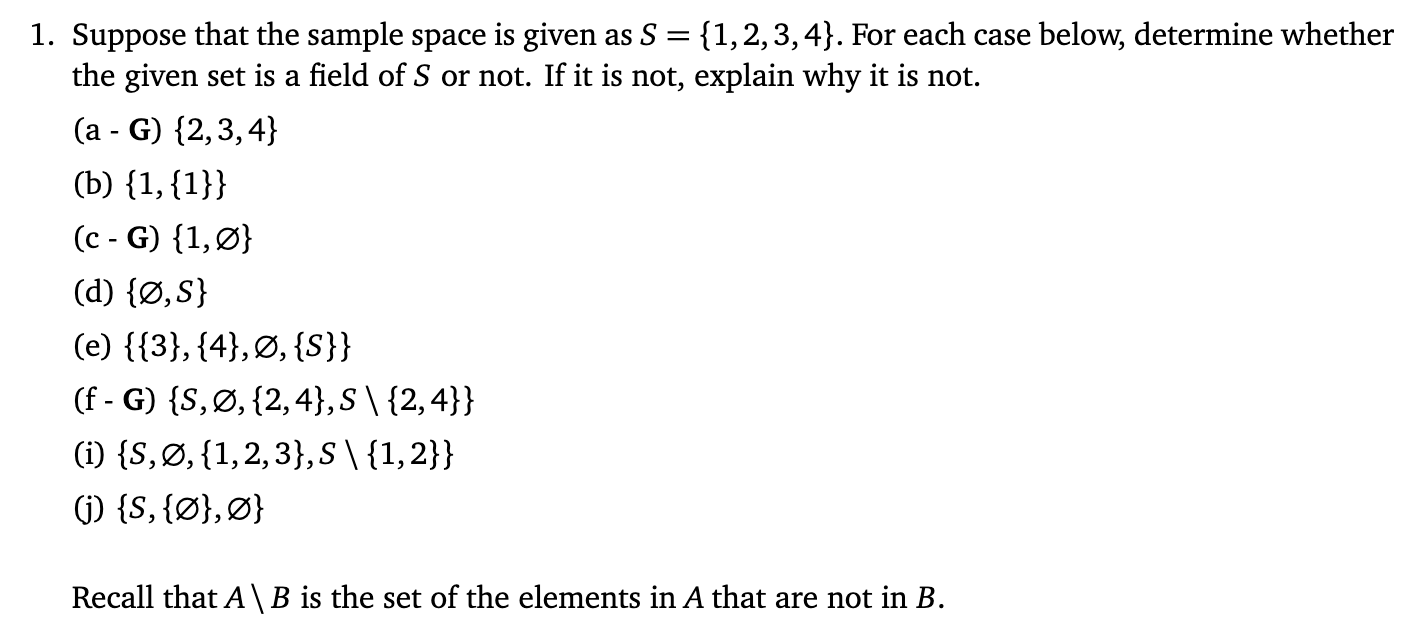Solved 1. Suppose that the sample space is given as | Chegg.com