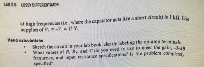 Solved Consider the circuit shown in Figure L2.6: RF ne V, | Chegg.com