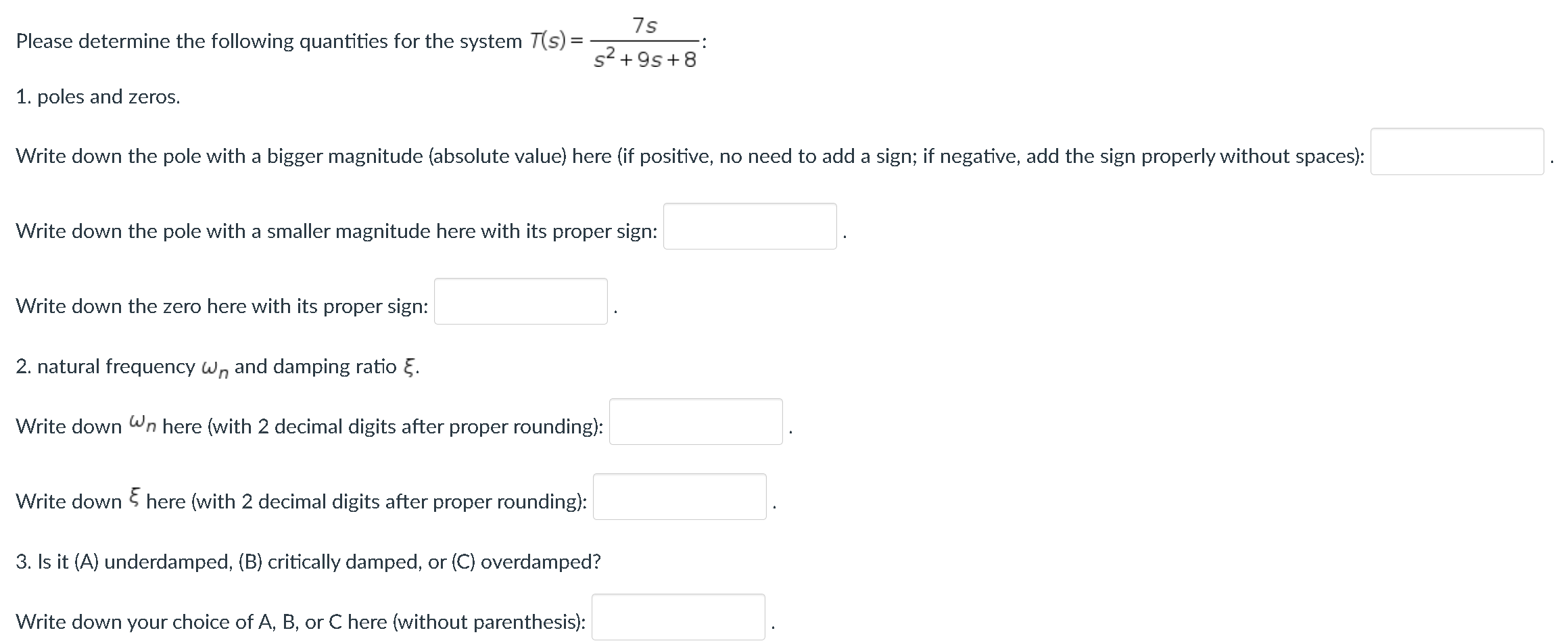 Solved Please determine the following quantities for the | Chegg.com