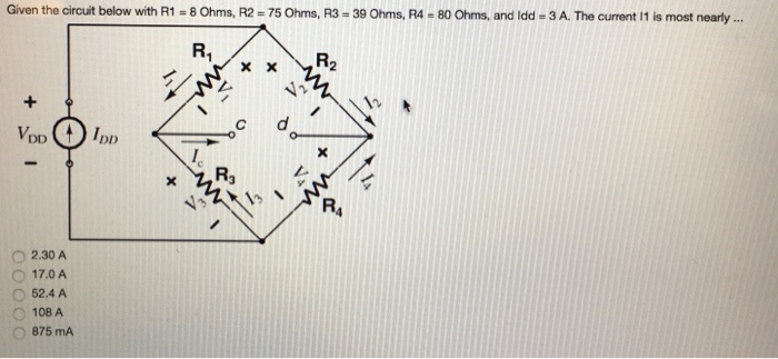 Solved Given the circuit below with R1-8 Ohms, R2 -75 Ohms, | Chegg.com
