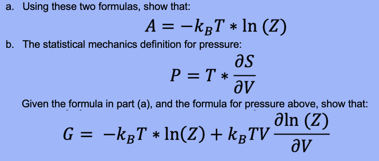 Solved The internal energy, in terms of the partition | Chegg.com