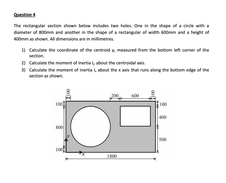 Solved Question 4 The rectangular section shown below | Chegg.com