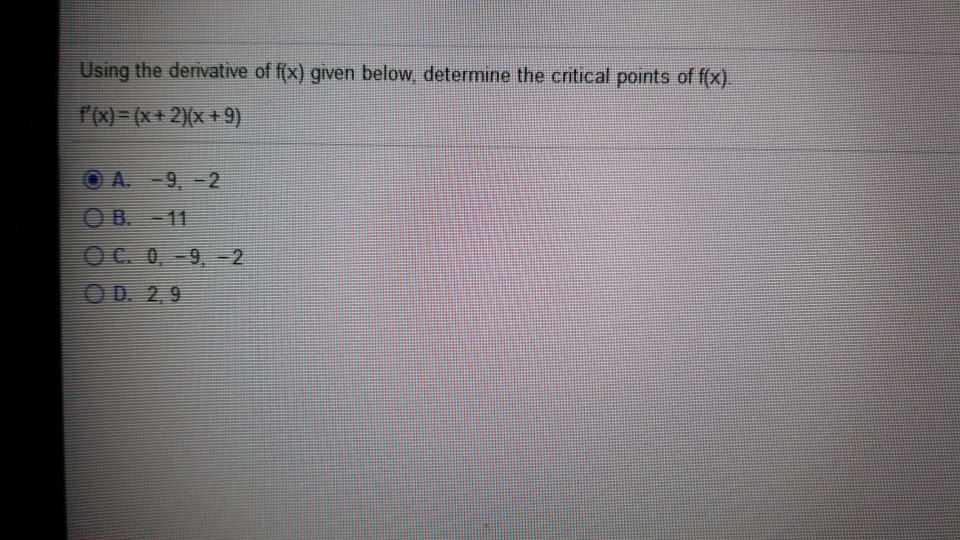 Solved Using the derivative of f(x) given below, determine | Chegg.com
