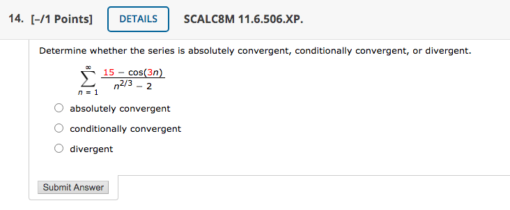 Solved Determine whether the series is absolutely | Chegg.com