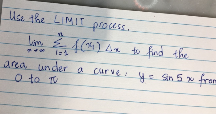 Solved use the LIMIT process Linn 4-4(%) n to find the area | Chegg.com