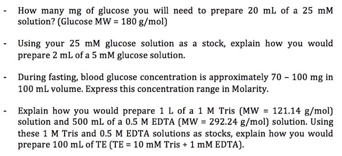 Solved How many mg of glucose you will need to prepare 20 mL | Chegg.com