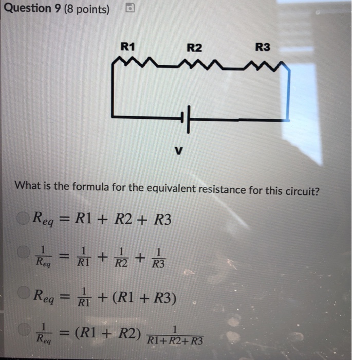 Solved Question 9 (8 points) D dl R1 R2 R3 What is the | Chegg.com