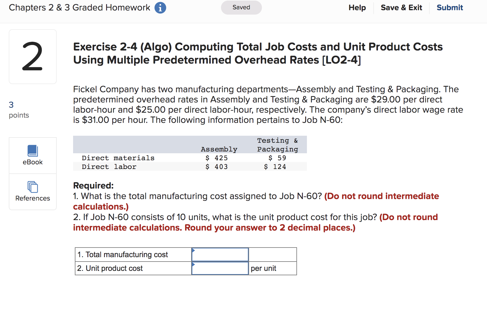 Solved Exercise 2-4 (Algo) Computing Total Job Costs and | Chegg.com