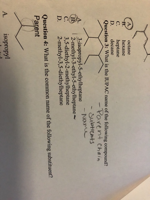 Solved octane hexane heptane decane C. D. Question 3: What | Chegg.com