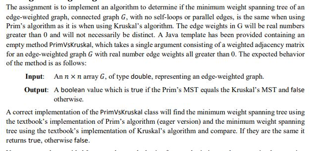 Solved The Assignment Is To Implement An Algorithm To