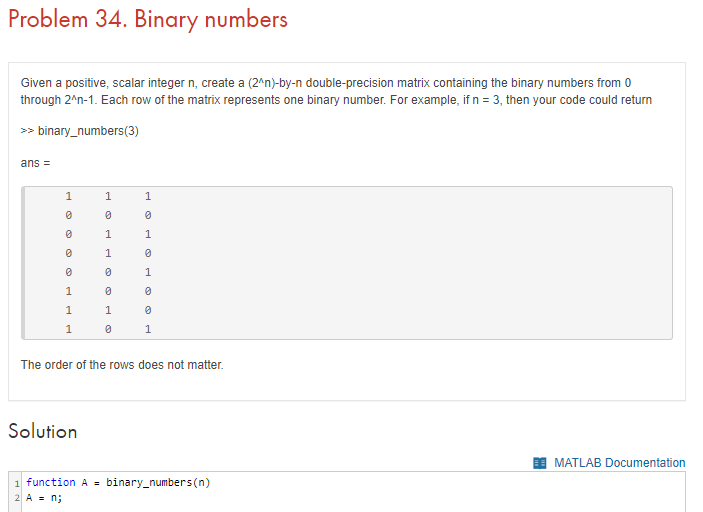 Solved Problem 34. Binary numbers Given a positive, scalar | Chegg.com