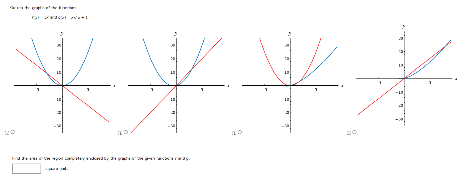 Solved Sketch the graphs of the functions. f(x)=3x and | Chegg.com