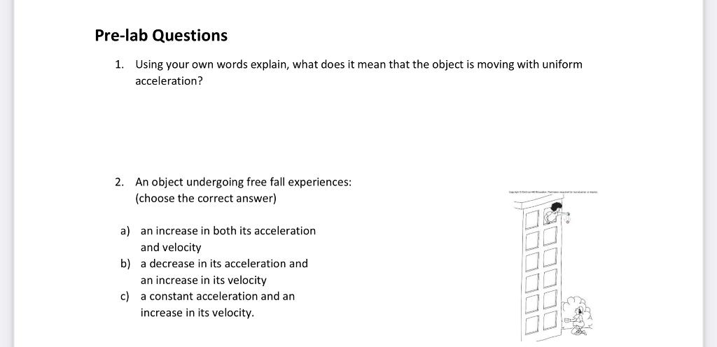 Solved Pre-lab Questions 1. Using your own words explain, | Chegg.com