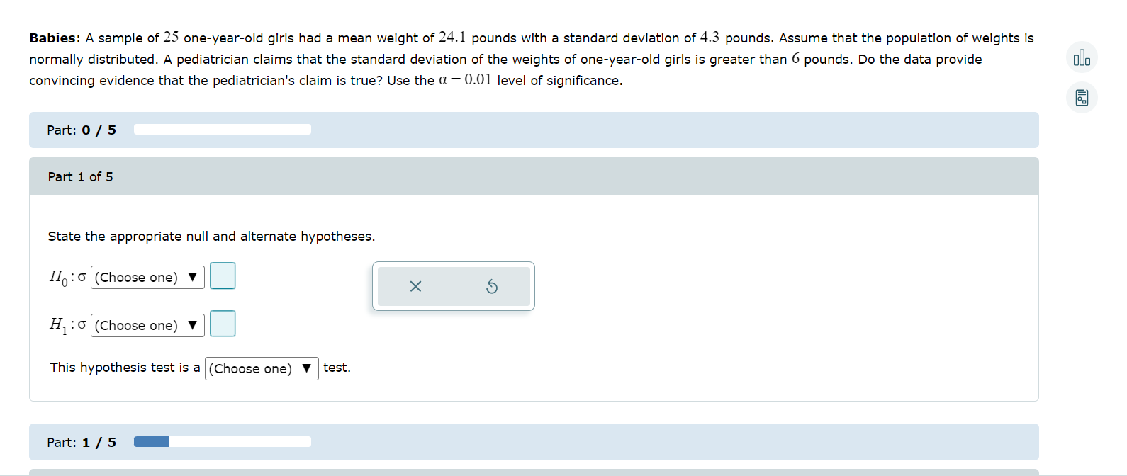 Solved Babies: A sample of 25 one-year-old girls had a mean | Chegg.com