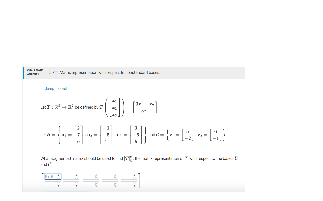Solved CHALLENGE ACTIVITY 5.7.1: Matrix representation with | Chegg.com