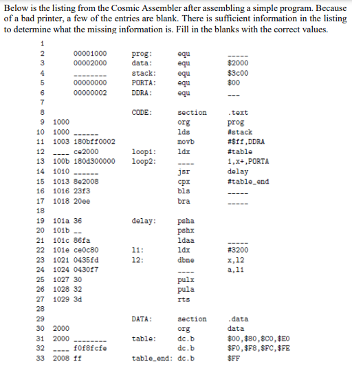 The dotted lines are where information is missing. I | Chegg.com