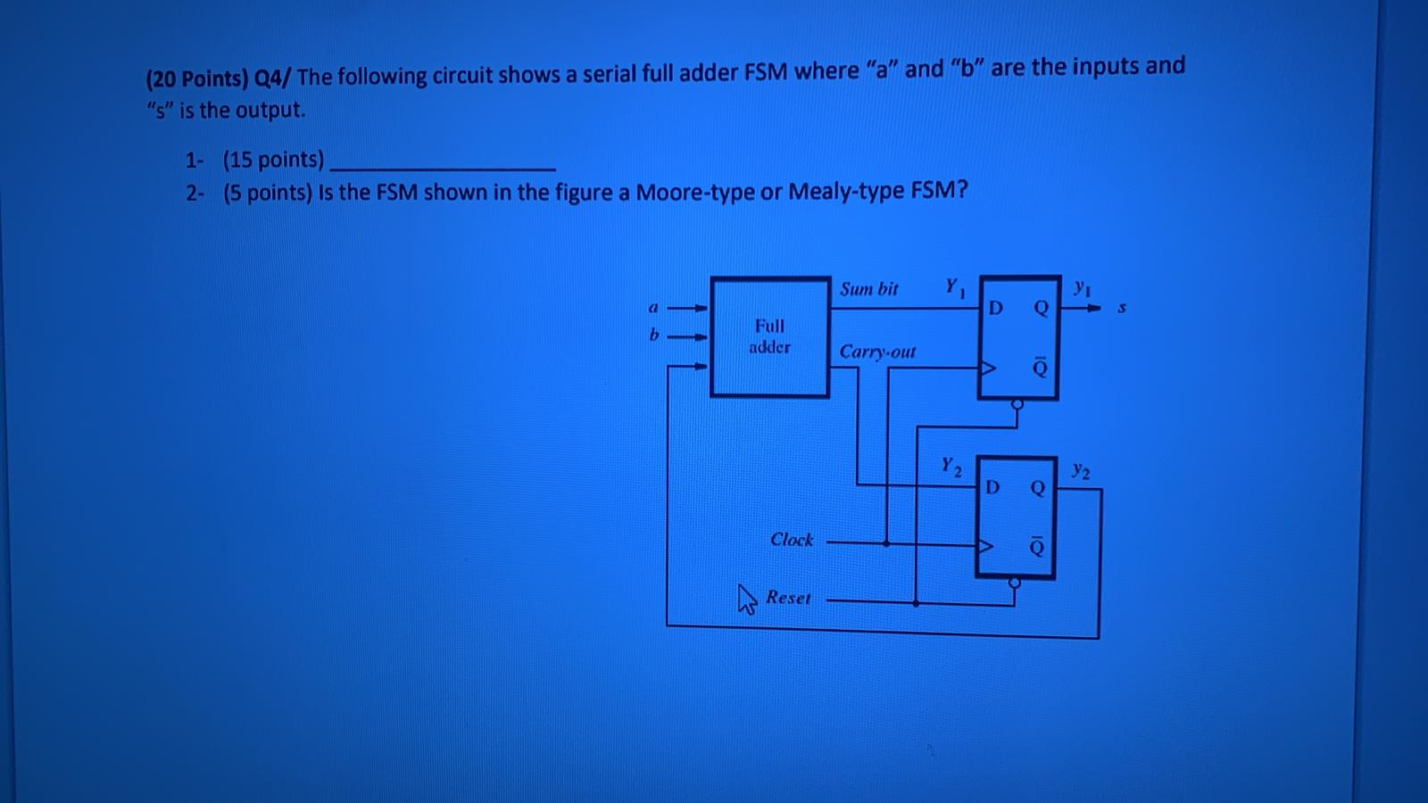 Solved (20 Points) Q4/ The following circuit shows a serial | Chegg.com