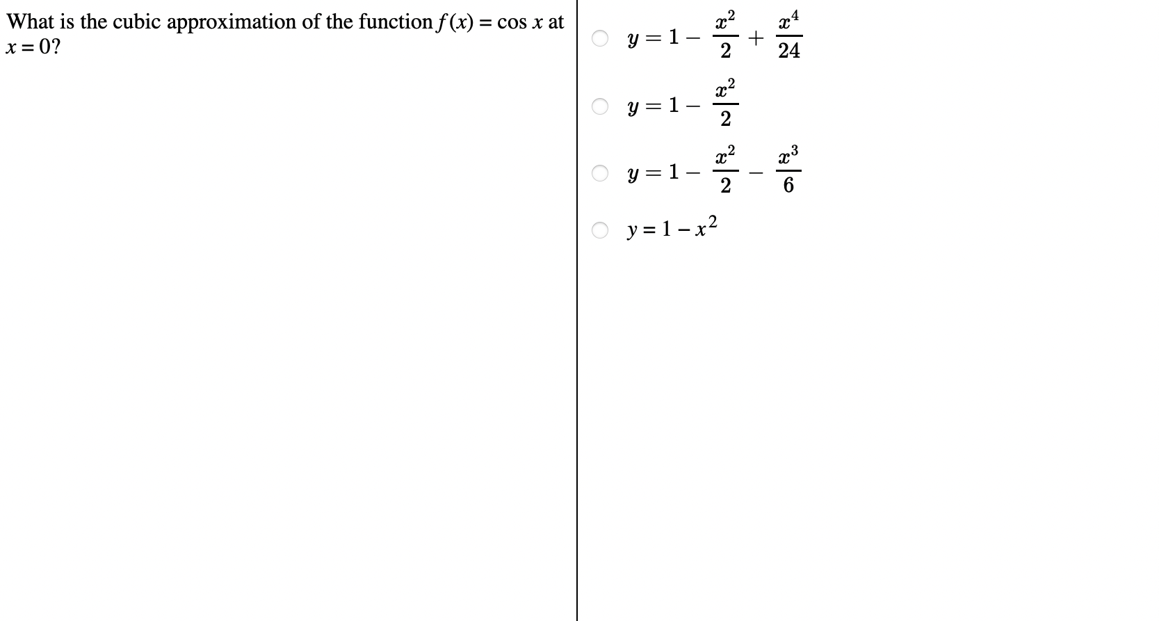 Solved What is the cubic approximation of the function | Chegg.com