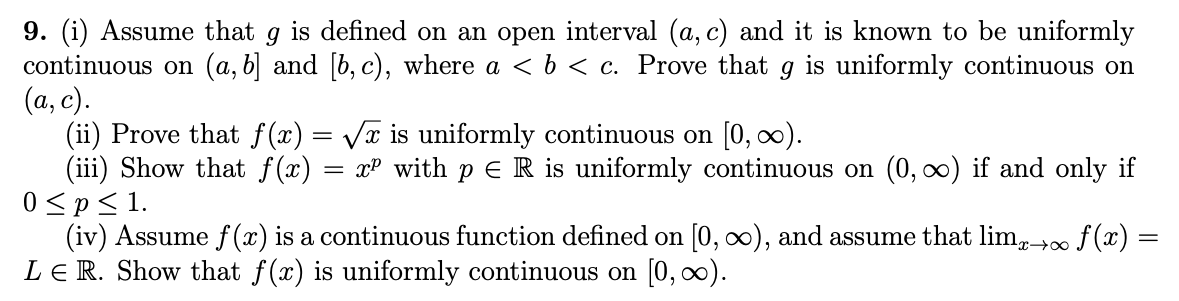 Solved =V 9. (i) Assume that g is defined on an open | Chegg.com