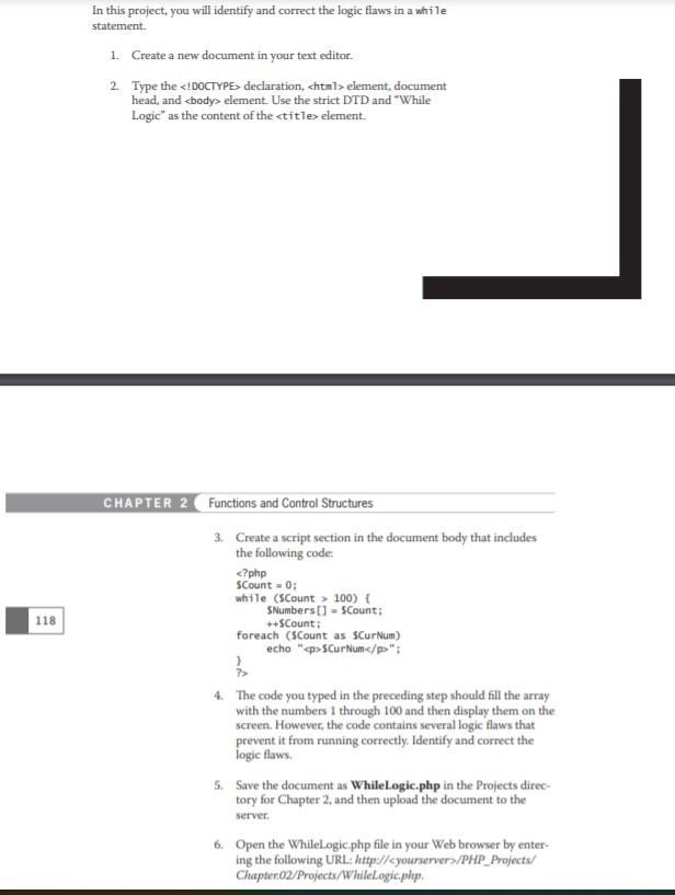 Solved In this project, you will identify and correct the | Chegg.com