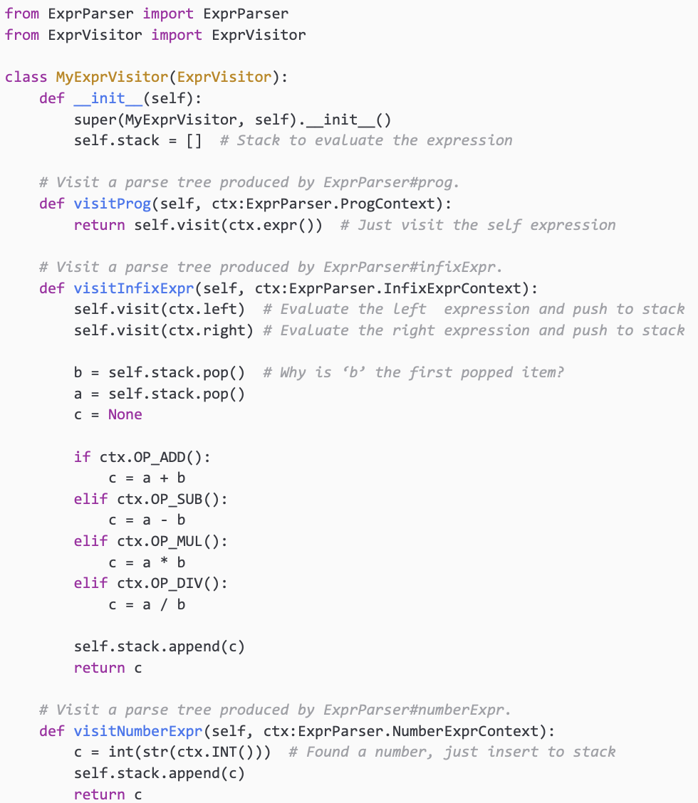 grammar Expr; prog: expr EOF; expr: left=expr | Chegg.com