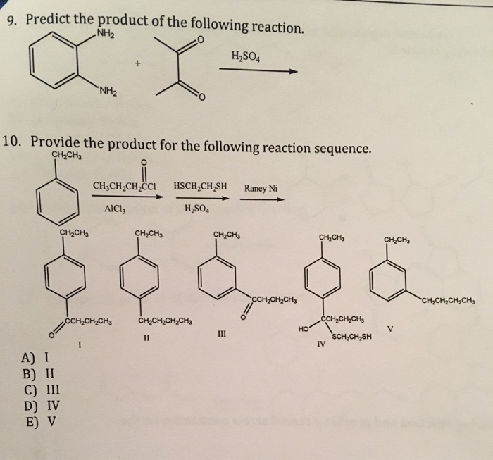 Solved 6. Predict the product for the following reaction. | Chegg.com
