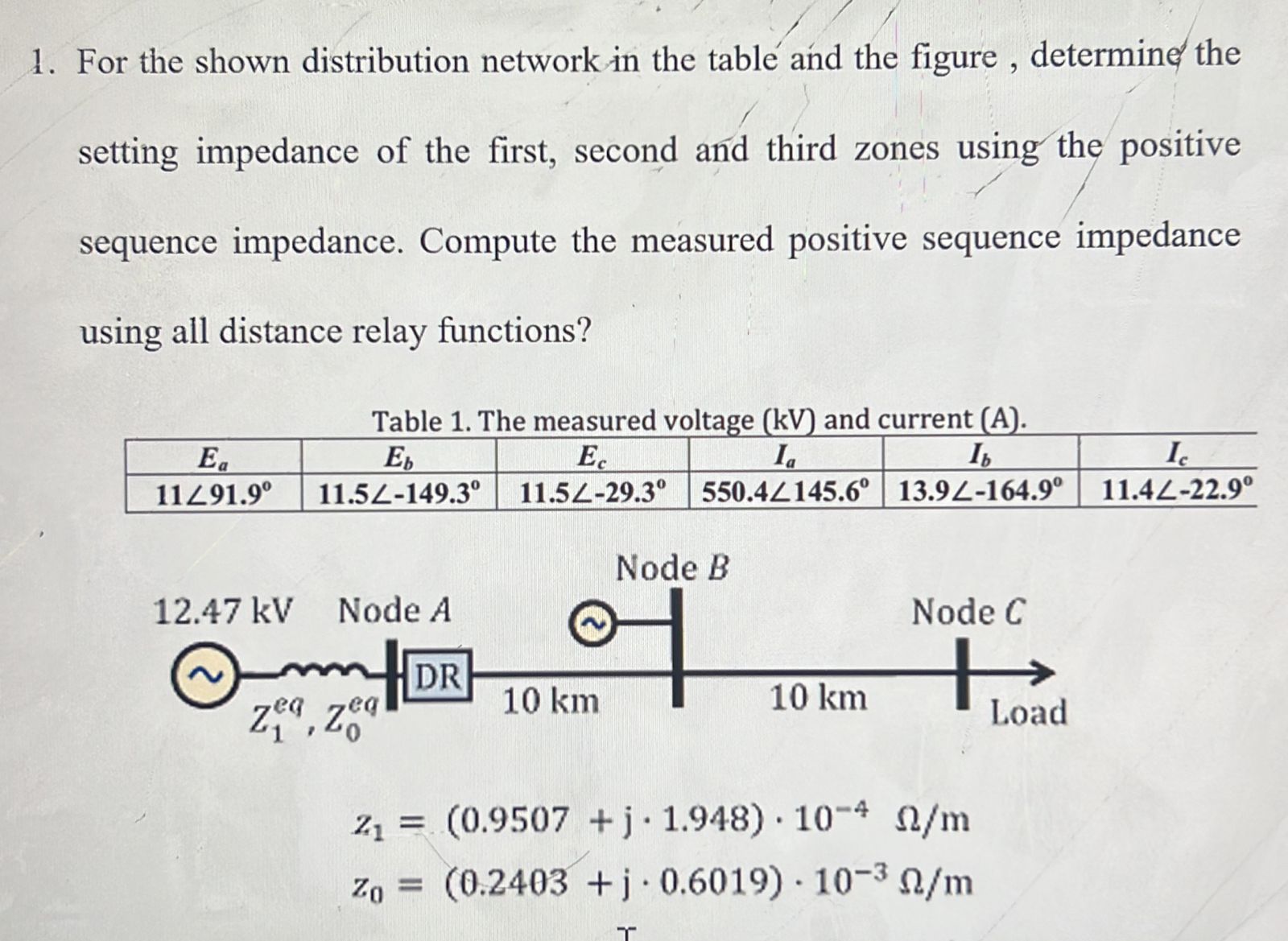 Solved 1. For the shown distribution network in the table | Chegg.com