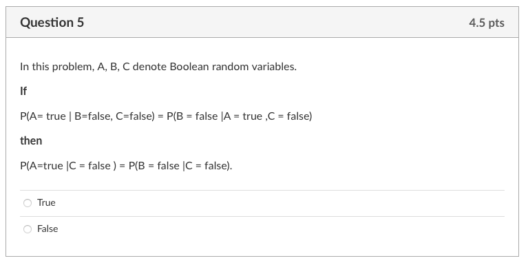 Solved Question 5 In this problem, A, B, C denote Boolean | Chegg.com