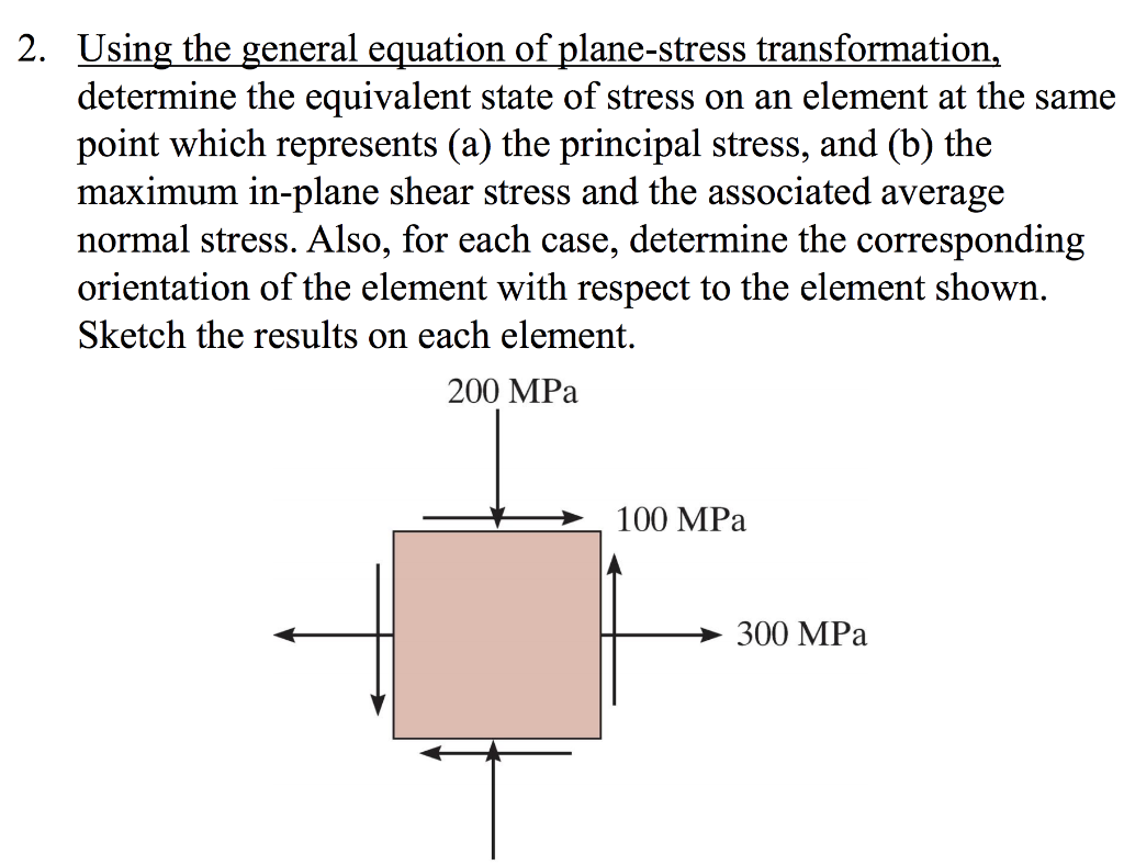 Solved 2. Using the general equation of plane-stress | Chegg.com