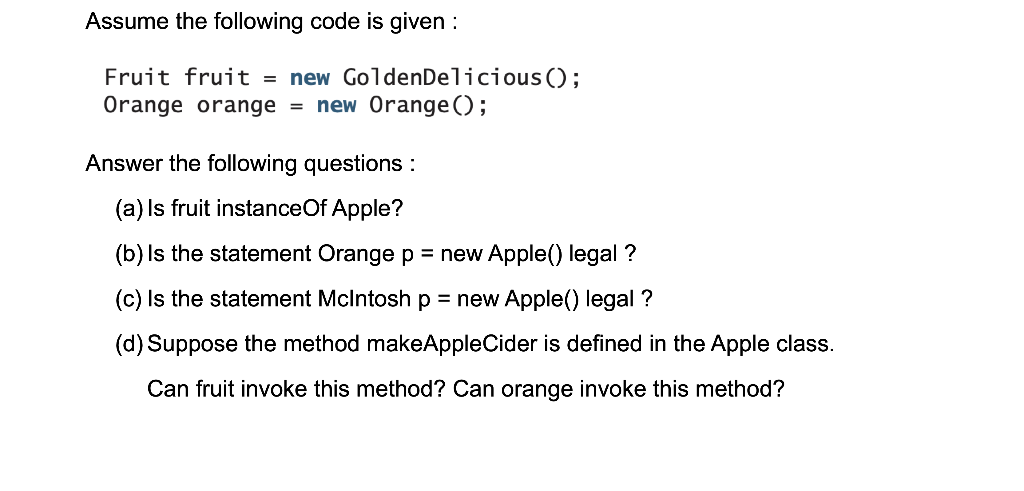 Solved Fruit 수 Apple Orange GoldenDelicious McIntosh | Chegg.com