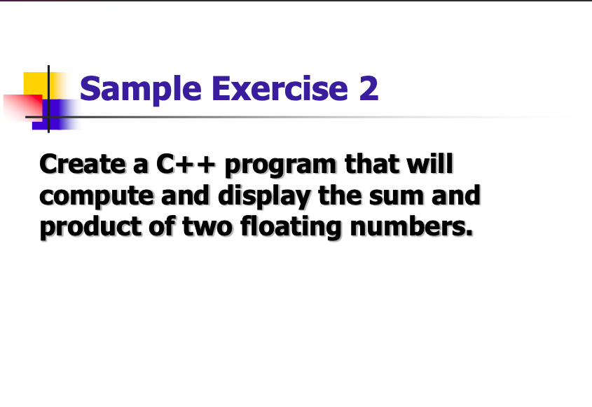 Solved Sample Exercise 1 - Create a C++ program that | Chegg.com
