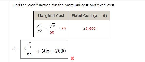 Solved Find the cost function for the marginal cost and | Chegg.com