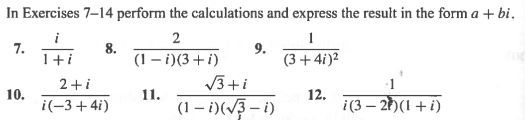 Solved In ﻿Exercises 7-14 ﻿perform the calculations and | Chegg.com