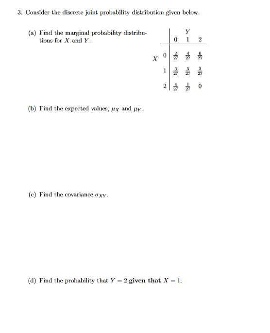 3. Consider the discrete joint probability | Chegg.com