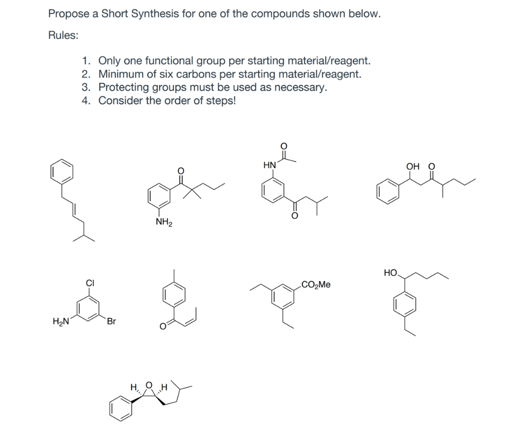Solved Propose a Short Synthesis for one of the compounds | Chegg.com