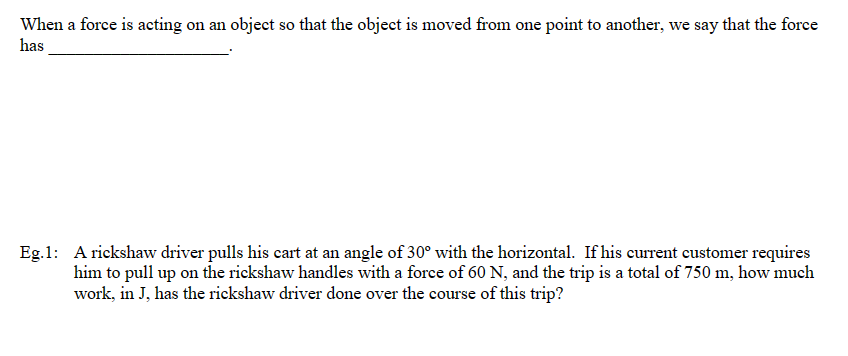 Solved When A Force Is Acting On An Object So That The