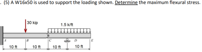 Solved · (5) A W16x50 is used to support the loading shown. | Chegg.com