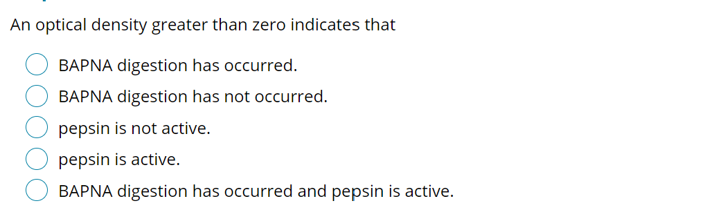 Solved An optical density greater than zero indicates | Chegg.com